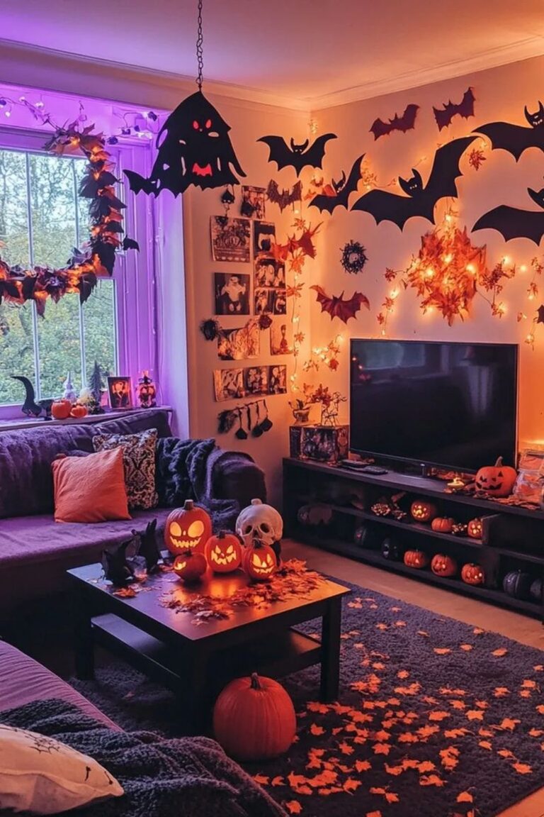 32 Spooky Halloween Living Room Decor Ideas for a Cozy Home - Decor Rio